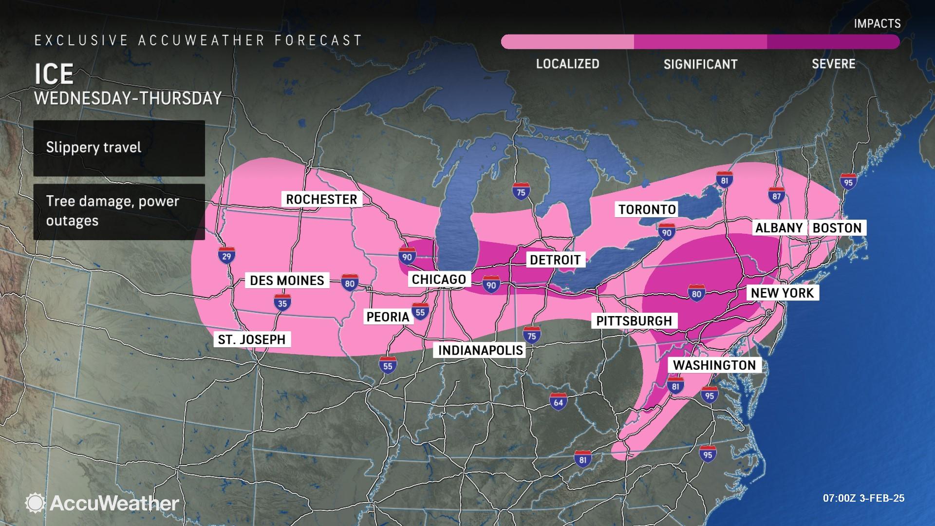 Major Midweek Ice Storm Impacts to Wreak Havoc from the Midwest to the ...